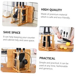 UPKOCH 1pc Knife Holder Dish Organizer Rack for Cabinet Dish Organizer for Cabinet Shelf Holders Cutlery Holders Without Knives Cutter Board Storage Rack Cutting Board Rack Wooden Tool