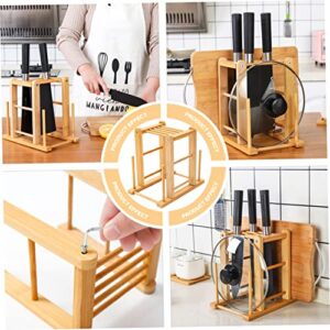 UPKOCH 1pc Knife Holder Dish Organizer Rack for Cabinet Dish Organizer for Cabinet Shelf Holders Cutlery Holders Without Knives Cutter Board Storage Rack Cutting Board Rack Wooden Tool