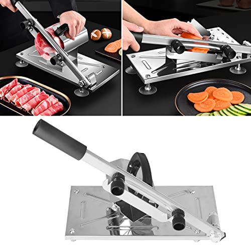 Meat Food Cutter, Incisive Blade Manual Frozen Meat Cutter Extended Handle for Home Use for Cucumber (20 Bags 1 Blade)