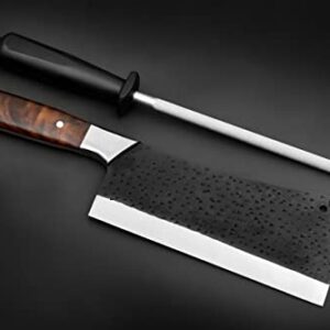 ALZAFASH Cleaver Knife with Sharpening Steel