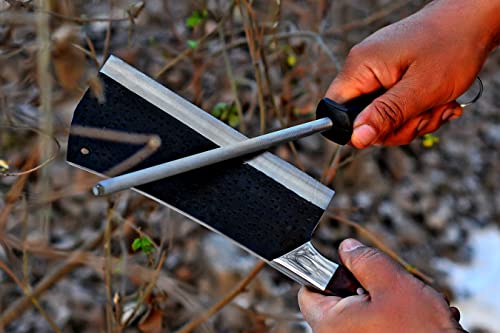 ALZAFASH Cleaver Knife with Sharpening Steel