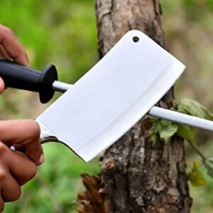 ALZAFASH Meat Cleaver with Knife Sharpener