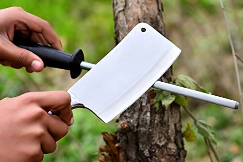 ALZAFASH Meat Cleaver with Knife Sharpener