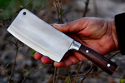 ALZAFASH Meat Cleaver with Knife Sharpener