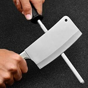 ALZAFASH Meat Cleaver with Knife Sharpener