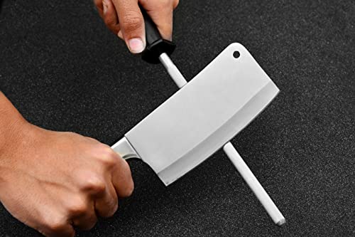 ALZAFASH Meat Cleaver with Knife Sharpener