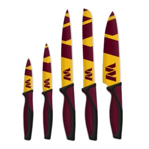 the sports vault nfl washington commanders 5-piece kitchen knife set