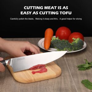 HOTLIFE Chef's Knife 8 inch, Utility Razor-Sharp Kitchen Knives Cutting Bread, Steak Meat, Vegetable Fruits - German HC Stainless Steel, Ergonomic Handle with Gift Box