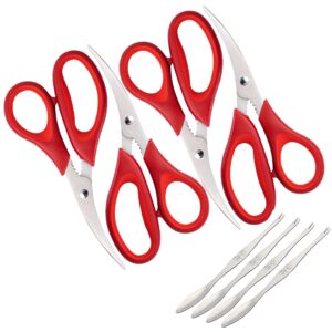 joyce lindberg kitchen seafood scissors for seafood fish crab shrimp lobster shears 4 pcs red