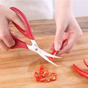 Joyce Lindberg Kitchen Seafood Scissors for Seafood Fish Crab Shrimp Lobster Shears 4 Pcs Red