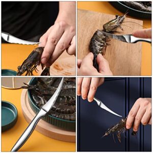 Hemoton 2 Pcs Shrimp Cutter Prawn Deveiner Shrimp Cleaner Durable Shrimp Cleaner Shrimp Deveined Seafood Deveiner Oyster Shrimp Tool Stainless Steel Household Accessories