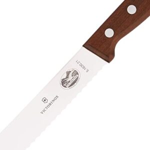 Victorinox 8-Inch Wavy Edge Bread Knife, Rosewood Handle