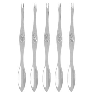 cabilock stainless steel utensils set 5pcs lobster picks neddles seafood tools seafood forks picks stainless steel crab leg lobster for kitchen home (1) metal forks