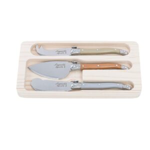 laguiole style de vie cheese knives premium line, set of 3, treasure