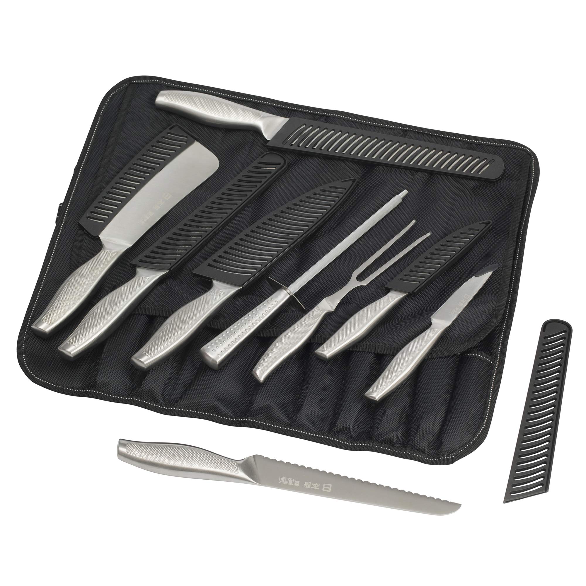 Ross Henery Professional 10 Piece Stainless Steel Chef's Knife Set/Kitchen Knives in Roll Case