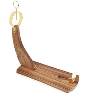 original ham stand for spanish hams and italian prosciutto. uniharpa ham holder with non-slip feet. (acacia)