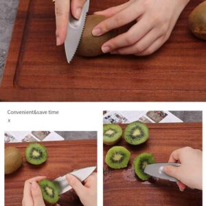 AnSaw Kiwi Spoon knife 2-in-1 Reusable avocados Fruit Cutter Peeler Spoons, Stainless Steel Multi Use For Home Kitchen and Travel Utensil,Set of 4 (Black)