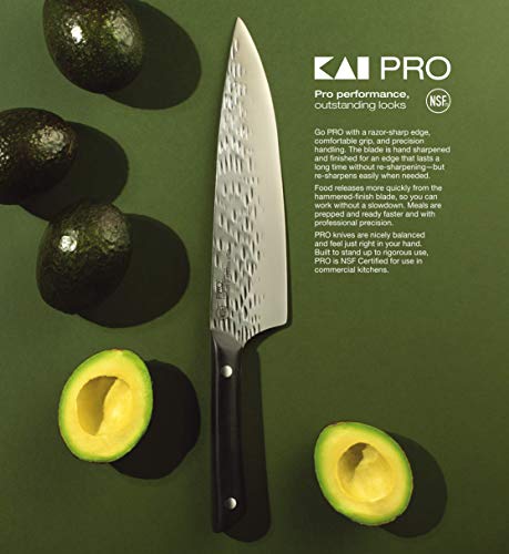 kai PRO Master Utility Knife 6.5", Wide Kitchen Knife Perfect for Precise Cuts, Ideal for Preparing Sandwiches or Trimming Small Vegetables, Hand-Sharpened Japanese Knife