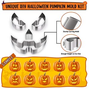 Jyusmile Pumpkin Carving Kit, 13 PCS Pumpkin Carving Tools with Hammer, DIY Pumpkin Carving Stencils for Kids Adults, Safe Stainless Steel Pumpkin Cutters Halloween Party Decorations