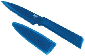 kuhn rikon "colori+" serrated bulk paring knife, red