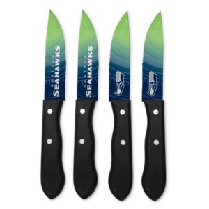 sports vault nfl seattle seahawks steak knive set , 9.75"