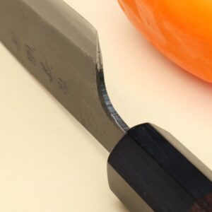 Yoshihiro Mizu Yaki Blue High Carbon Steel #1 Kurouchi Petty Japanese Utility Knife Shitan Handle (6'' (150mm) & Saya)