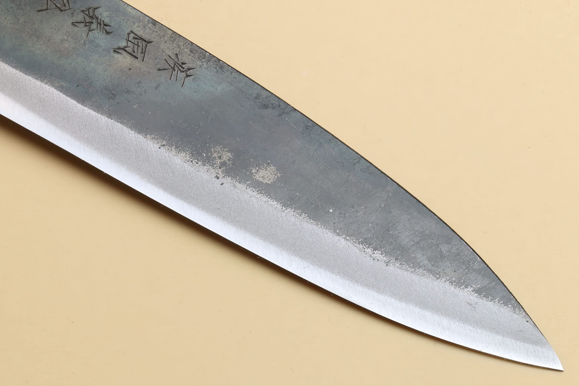 Yoshihiro Mizu Yaki Blue High Carbon Steel #1 Kurouchi Petty Japanese Utility Knife Shitan Handle (6'' (150mm) & Saya)