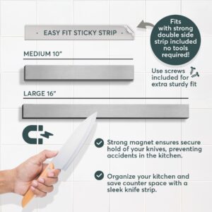 Maypes Stainless Steel Knife Magnetic Strip Multi Use Magnetic Knife Holder for Kitchen Organization Magnetic Tool Organizer for Wall Kitchen Knife Rack Utensil Holder Tool Holder 10 Inch