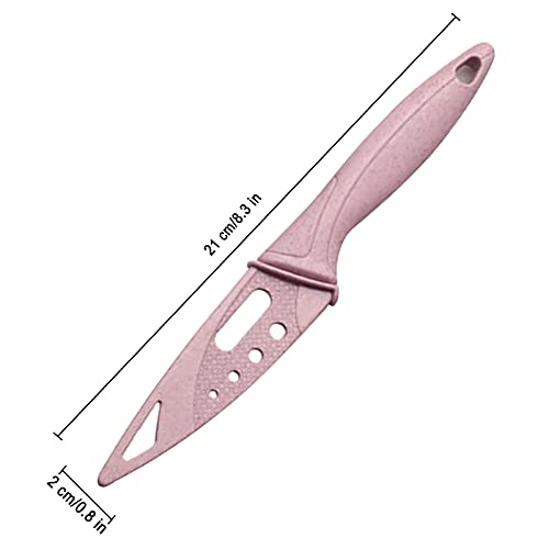 Kocpudu Fruit Knife Small, 3 Sharp and Durable Fruit Knife, Exquisite and Beautiful, with Scabbard, Paring Knife is Suitable for Most Vegetables, Fruits and Meat (pink, Blue, Green)