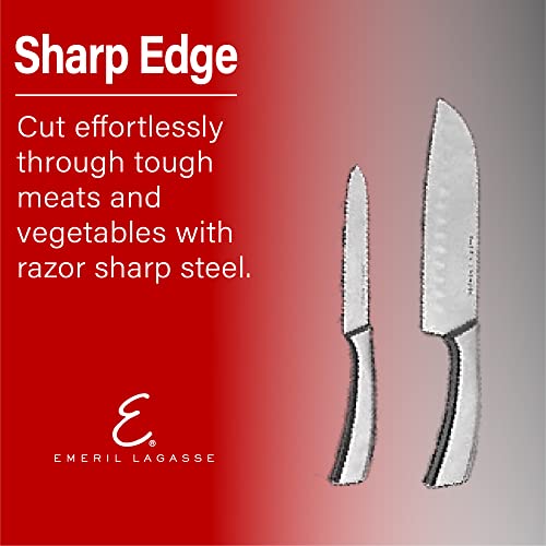 Emeril Lagasse Stainless Steel 3-Piece Professional Cutlery Set with Paper Gift Box - Perfect Kitchen Knives for Fruit, Meat, and Bread