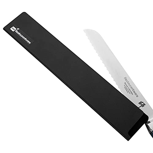 Restaurantware Sensei 12 x 2 Inch Knife Sleeve, 1 BPA-Free Knife Protector - Fits Chef Knife, Felt Lining, Black Plastic Knife Blade Guard, Durable, Cut-Proof