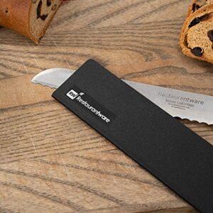 Restaurantware Sensei 12 x 2 Inch Knife Sleeve, 1 BPA-Free Knife Protector - Fits Chef Knife, Felt Lining, Black Plastic Knife Blade Guard, Durable, Cut-Proof