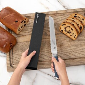 Restaurantware Sensei 12 x 2 Inch Knife Sleeve, 1 BPA-Free Knife Protector - Fits Chef Knife, Felt Lining, Black Plastic Knife Blade Guard, Durable, Cut-Proof