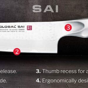 Global SAI-05, SAI Bread Knife, 9", Stainless Steel