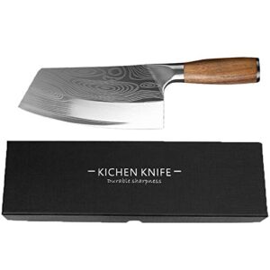 MUDHEN Cleaver Knife-Vegetable Cleaver 7" Kitchen Knife-Chinese Chef's Knives-Cleavers-Cleaver Kitchen Knife- Meat Cleaver Superior Class Stainless for Kitchen with gift box(German Steel Kitc