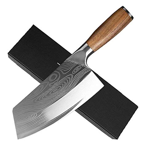 MUDHEN Cleaver Knife-Vegetable Cleaver 7" Kitchen Knife-Chinese Chef's Knives-Cleavers-Cleaver Kitchen Knife- Meat Cleaver Superior Class Stainless for Kitchen with gift box(German Steel Kitc