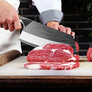 MUDHEN Cleaver Knife-Vegetable Cleaver 7" Kitchen Knife-Chinese Chef's Knives-Cleavers-Cleaver Kitchen Knife- Meat Cleaver Superior Class Stainless for Kitchen with gift box(German Steel Kitc