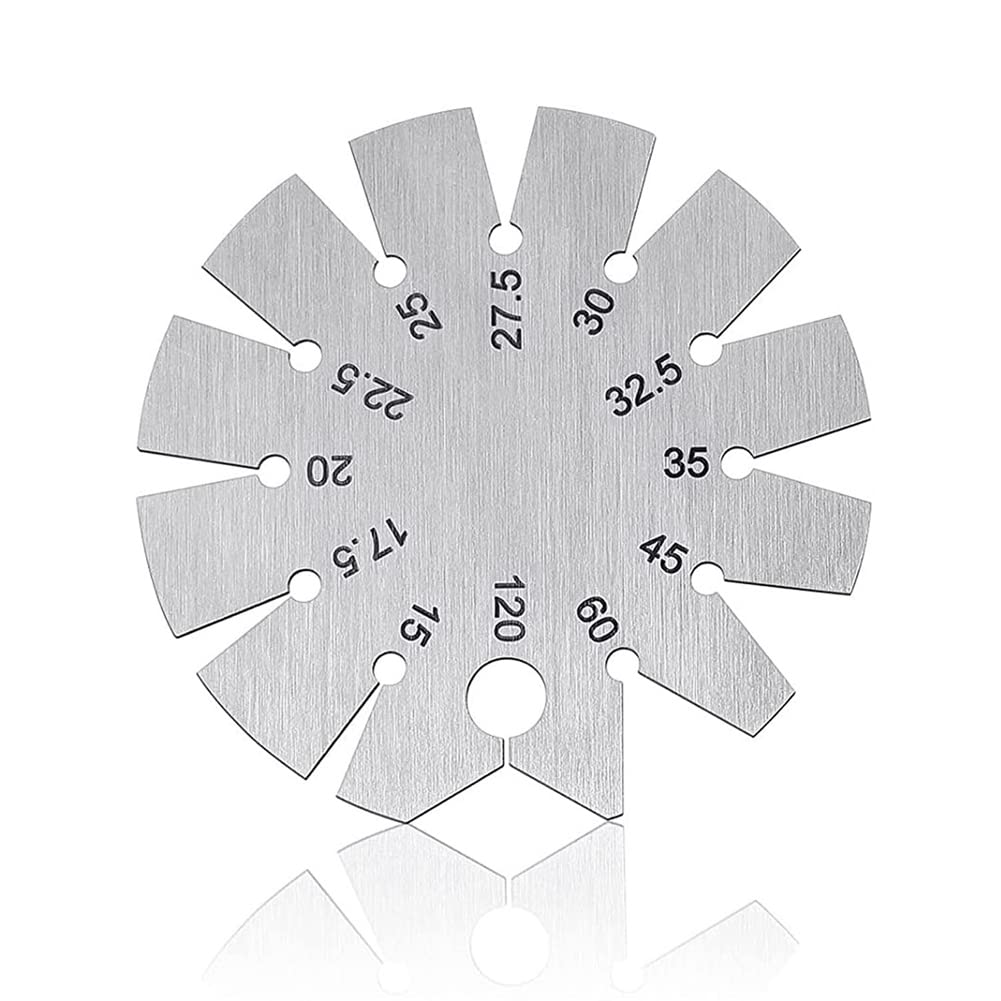 Jteyult Bevel Gauge Gauge Round Shape Knife Finder Knife Blade Gauge 15-120° for Measuring Knife