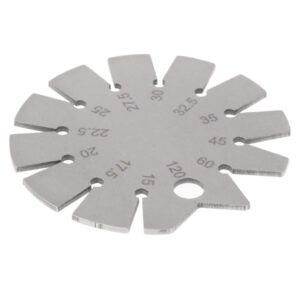 Jteyult Bevel Gauge Gauge Round Shape Knife Finder Knife Blade Gauge 15-120° for Measuring Knife