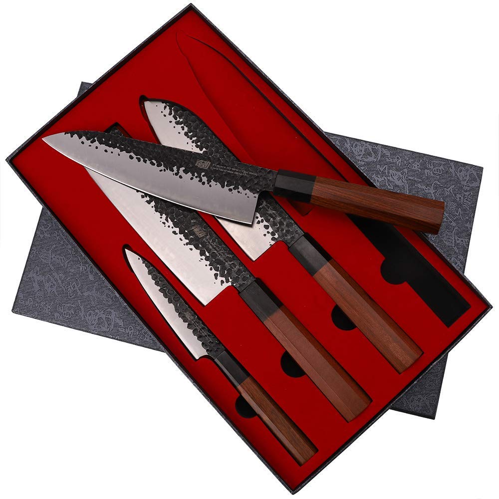 FINDKING 6pcs kitchen knife set Dynasty series-3 layer 9CR18MOV clad steel w/octagon handle knife set