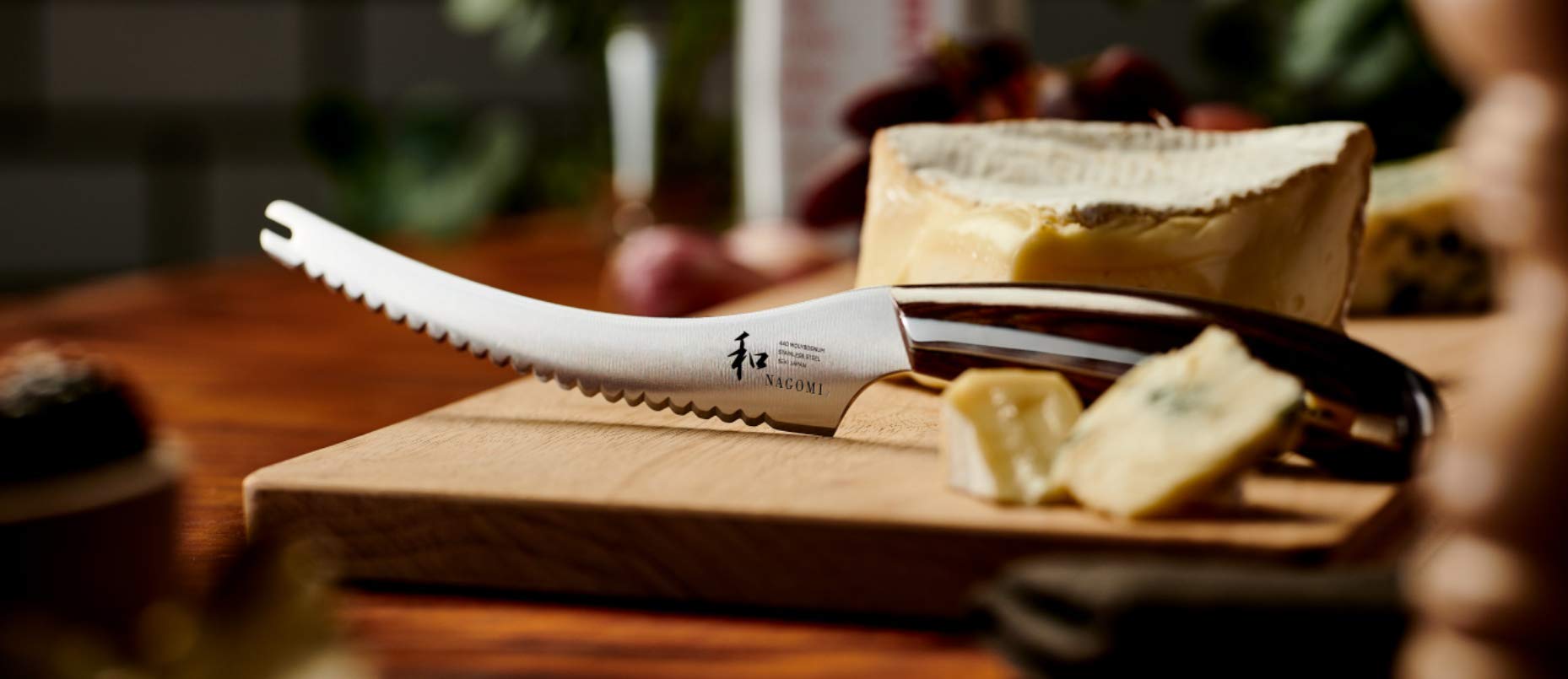 [NAGOMI] 5 inch Serrated Cheese Knife - Made in Seki, Japan - Blade in 440A and Comfortable Pakkawood Handle - Japanese Sharp Knife