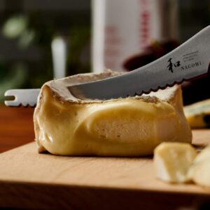 [NAGOMI] 5 inch Serrated Cheese Knife - Made in Seki, Japan - Blade in 440A and Comfortable Pakkawood Handle - Japanese Sharp Knife