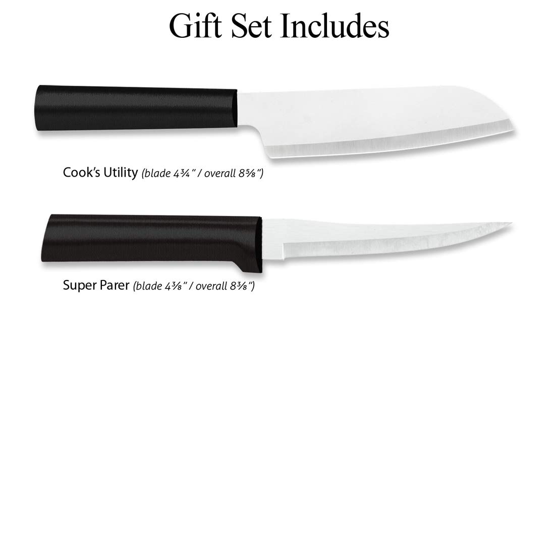 RADA Two Piece Black Handled Knife Cook’s Choice Gift Set With Knife Sharpener