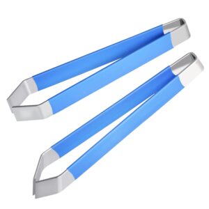 2 pcs tweezers, stainless steel non-slip flat and slant tweezers fish salmon bones remover tool