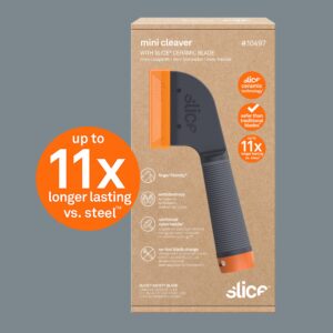 Slice 10497, Mini Cleaver with Slice Ceramic Blade, Reduce Hand Strain, with Blade Cover, Blade lasts 11x As Long as Metal, 1 Pack