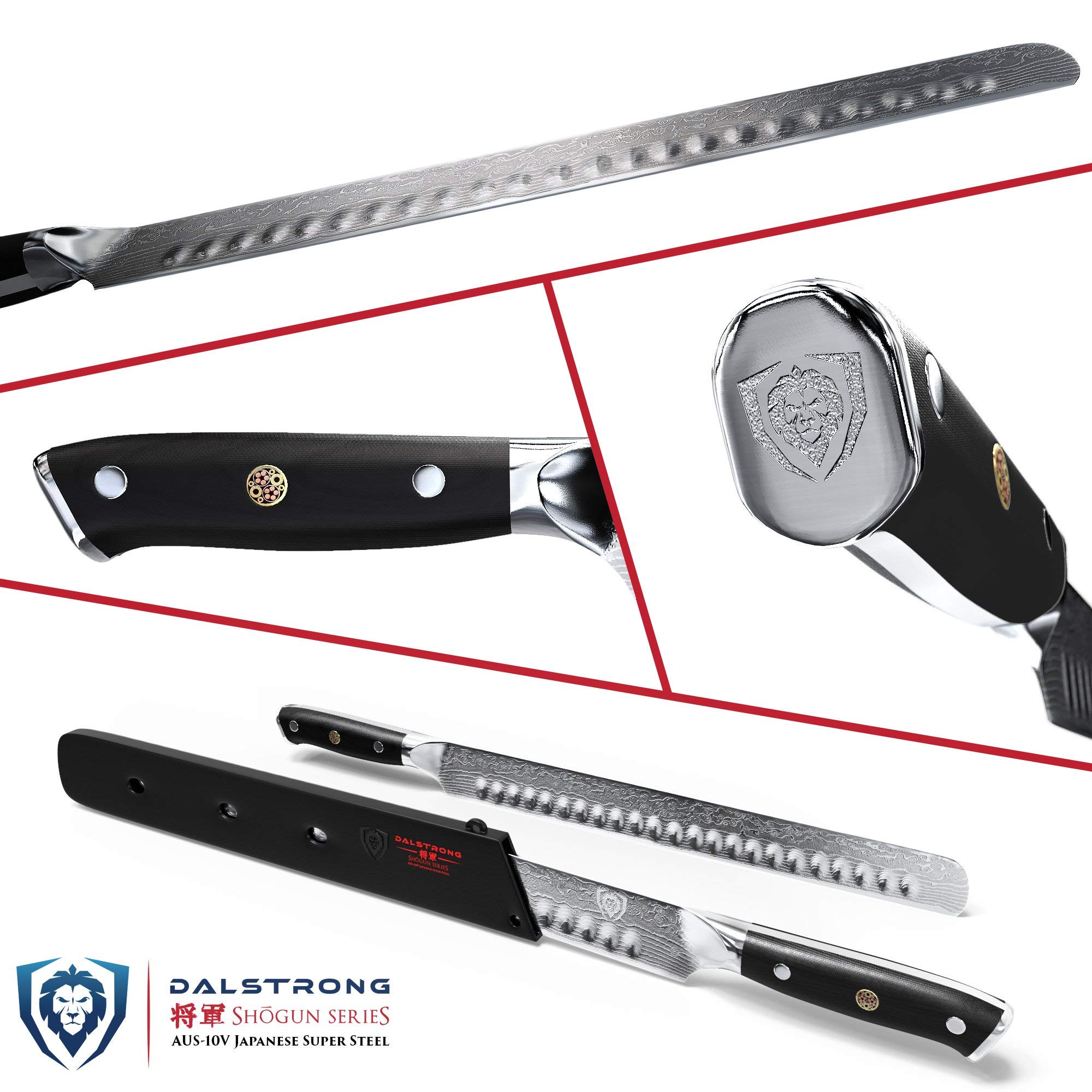 Dalstrong The Shogun Series 12" Slicing & Carving Knife Bundled with The Premium Whetstone Kit