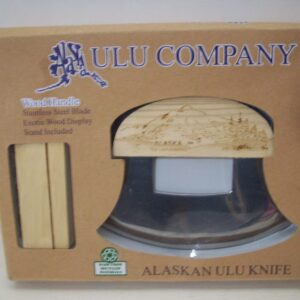 Alaskan Ulu Knife with Wooden Display Stand