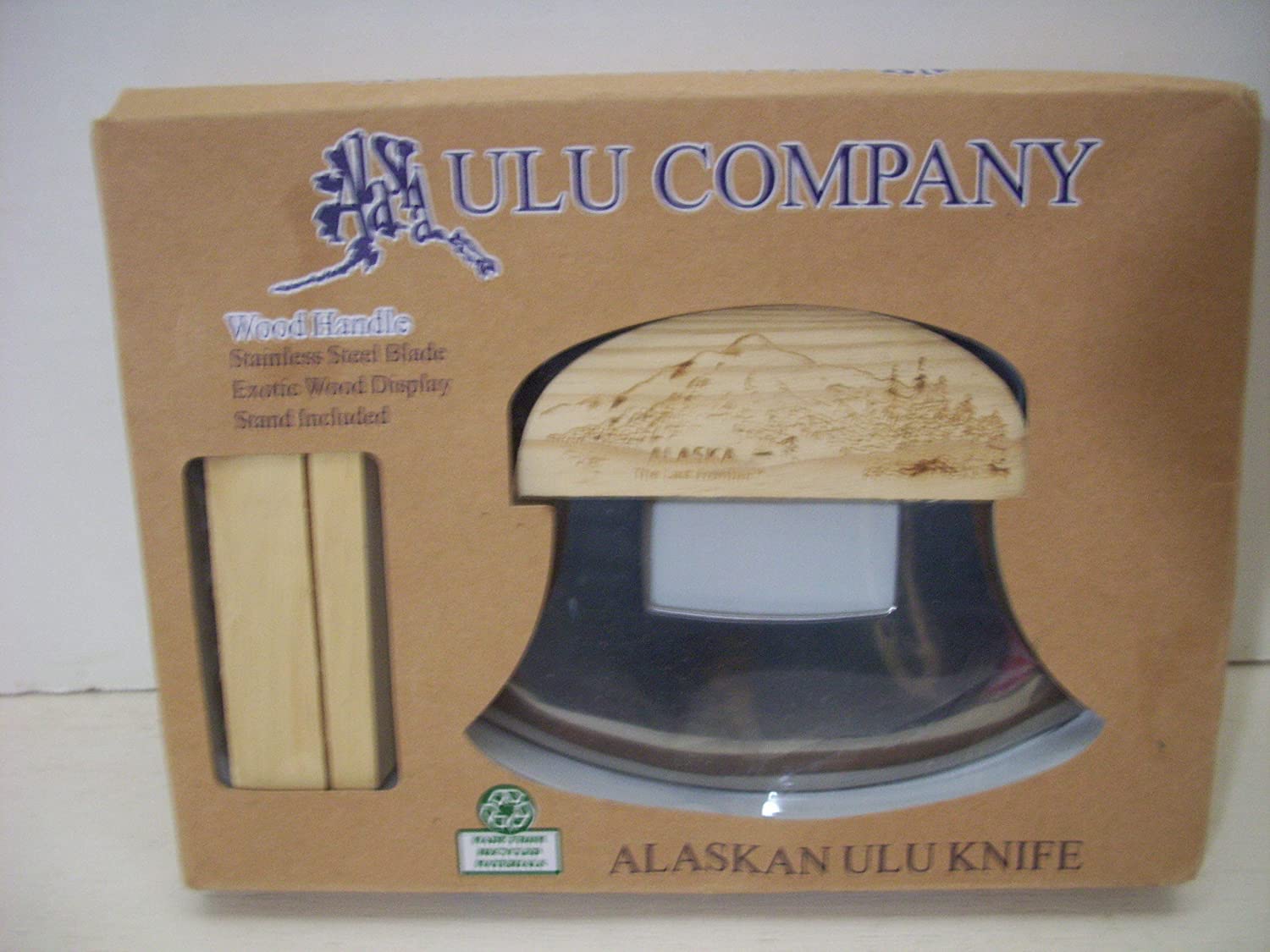 Alaskan Ulu Knife with Wooden Display Stand