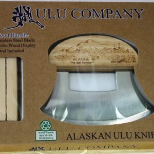 Alaskan Ulu Knife with Wooden Display Stand