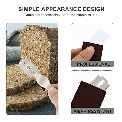 Luxshiny Sourdough Lame Blade Knife 1 Set Bread Lame Tool Set Stainless Steel Bread Bakers Slasher Tool Hand Crafted Dough Scoring Knife Cutter with Replacement Blades Cover Cutter Cover